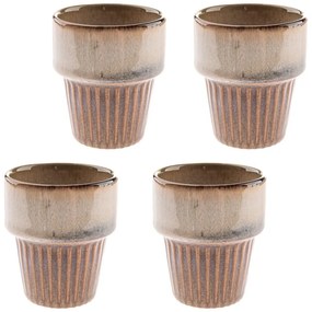 Béžové keramické šálky v sadě 4 ks na espresso 100 ml Tone – Dakls