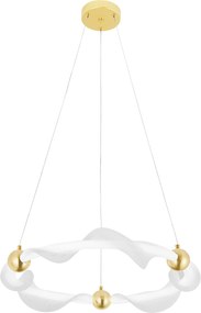 Toolight Toolight, LED závěsné osvětlení 45cm, 29W, 2500lm, 4000K, G010-CP, zlatá-bílá, OSW-06317
