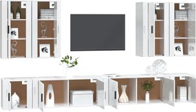 vidaXL 8dílný set TV skříněk kompozitní dřevo [3188704] Barva: Bílá