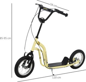 Dětská koloběžka HOMCOM od 5 let, koloběžka, odrážedlo, městská koloběžka s 12palcovými pneumatikami a gumovým odrazovým panelem pro bezpečnou zábavu…