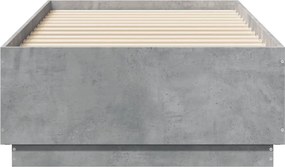 Rám postele s LED osvětlením betonově šedý 75 x 190 cm kompozit 3209670