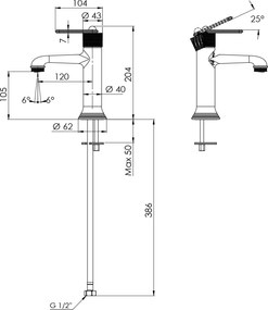 SAPHO BEBÉ stojánková umyvadlová retro baterie bez výpusti, bronz BB002/18