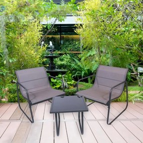 Zahradní relax set 2 křesla a stolek, ocel/textil, skládací