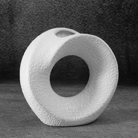 KERAMICKÁ VÁZA RISO 19X7X18 CM BÍLÁ