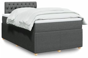 Box spring postel s matrací tmavě šedá 120x190 cm textil