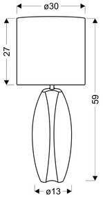 Bílo-zelená stolní lampa s textilním stínidlem (výška 59 cm) Palma – Candellux Lighting