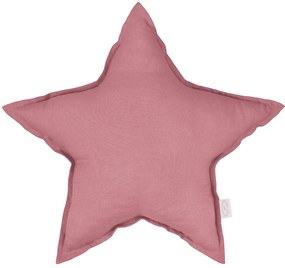 Lněný polštář hvězda sytě růžová 50 cm