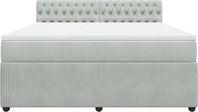 Box spring postel s matrací světle šedá 180x200 cm samet 3287812