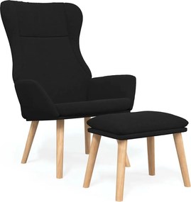 Relaxační křeslo s podnožkou černé textil 3097888