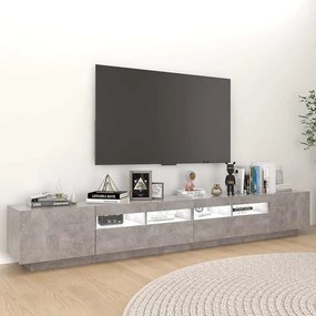 TV skříňka s LED osvětlením betonově šedá 260 x 35 x 40 cm 3081919