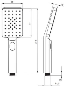 Aplomo Alpinia sprchový set s vanovou baterií, chrom