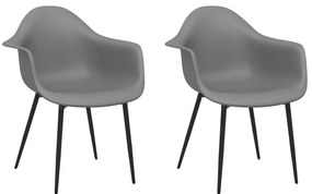 vidaXL Jídelní židle 2 ks šedé PP