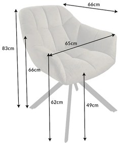 Designová otočná židle Vallerina světle hnědá