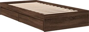 Rám postele se zásuvkami hnědý dub 75 x 190 cm kompozitní dřevo 3280719