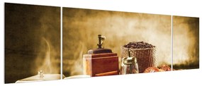 Obraz kávy a snídaně (170x50 cm)
