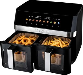 TESLA AirCook DualZone Q787 XXL Deluxe - multifunkční duální digitální horkovzdušná fritéza 2v1