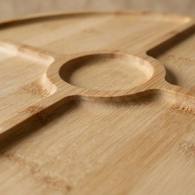 Kulatý otočný servírovací podnos GIRO, Ø 33 cm, bambus