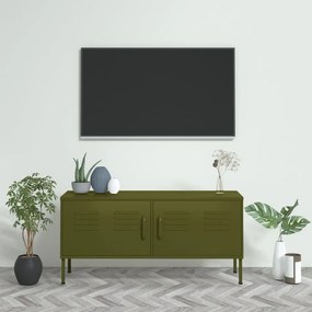 vidaXL TV skříňka 105 x 35 x 50 cm ocel [336231] Barva: Olivově zelená