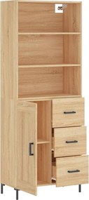 Skříň highboard dub sonoma 69,5 x 34 x 180 cm kompozitní dřevo 3190024