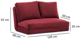 Designová rozkládací pohovka Wandella 120 cm červeno-hnědá