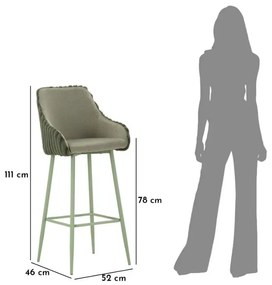 Designová barová židle Bechora zelená