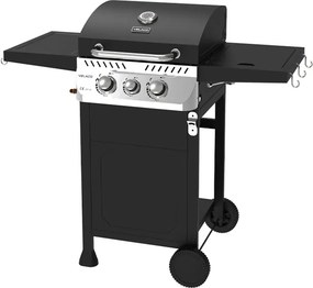BPS-koupelny Plynový BBQ gril s boční plotýnkou, poličkou a krycí plachtou - , 2+1 hořák
