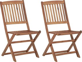 vidaXL Skládací zahradní židle s poduškami 2 ks masivní akáciové dřevo [3064660] Barva: Zelená