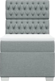 Box spring postel s matrací světle šedá 80 x 200 cm textil 3290322
