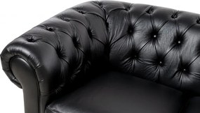 Kožená pohovka CHESTERFIELD - 2P, šedá (Rimini)