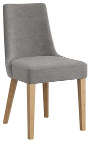 Čalouněná židle šedá s dřevěnými nohami R4 Carini