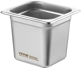 6 Kusů 1/6 Velikost Hotelové pánve Parní stolní pánev Nerezová ocel 15,2 cm hluboká