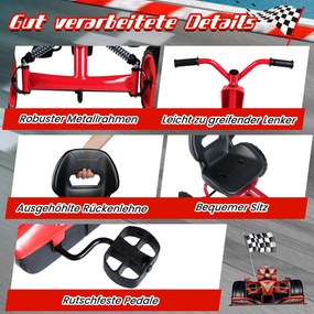 Costway Dětská motokára Pedál s nastavitelným sedadlem Pneumatika pro jízdu