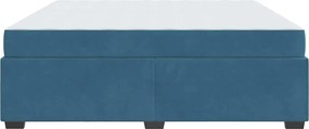 Rám postele s matrací Tmavě modrá 200 x 200 cm textil 3399312
