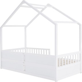 Montessori postel, 90x200, bílá, masiv, BIANKA