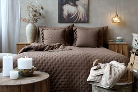 Měkký hnědý prošívaný přehoz Aix Soft na dvoulůžko – 260*240 cm
