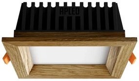 APLED - LED Podhledové SQUARE WOODLINE LED/6W/230V 3000K 12x12 cm dub masiv