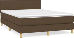 Box spring postel s matrací tmavě hnědá 140x200 cm textil 3140460