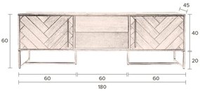 TV stolek v dekoru dubu 180x60 cm Class - Dutchbone
