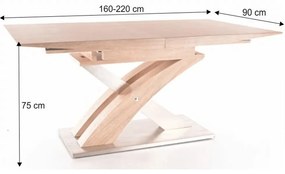 Jídelní stůl, dub sonoma, 160x90 cm, BONET