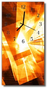 Nástěnné hodiny vertikální Geometrie oranžová abstrakce