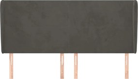 Čelo postele typu ušák tmavě šedé 203x23x118/128 cm samet 3117743