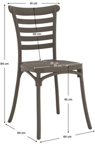 Kondela Stohovatelná židle, šedohnědá taupe, SAVITO