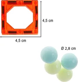 KIK Magnetická kuličková dráha 49 ks / Stavebnice / 36 bloků / se svít