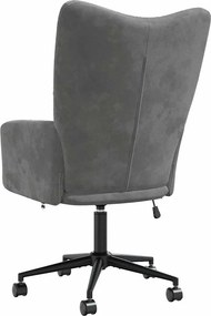 Relaxační křeslo tmavě šedé samet 328173