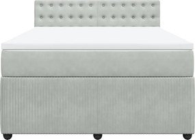 Box spring postel s matrací světle šedá 140x200 cm samet 3290070