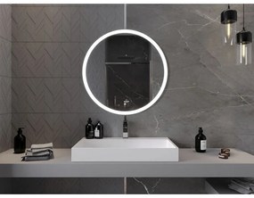 Mexen Oro, kulaté LED podsvícené koupelnové zrcadlo 80 cm, 6000K, topná podložka proti zamlžování, 9824-080-080-611-00