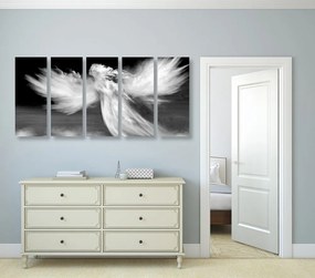 5-dílný obraz podoba anděla v oblacích v černobílém provedení Varianta: 200x100