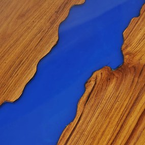 Konferenční stolek River - teak a pryskyřice | 100x50x40 cm