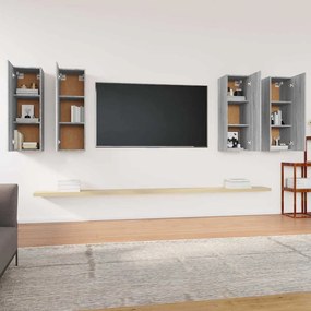 TV skříňky 4 ks šedé sonoma 30,5 x 30 x 90 cm kompozitní dřevo 3120330