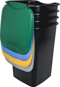 Belli e Forti odpadkový koš RECYCLING černý, modré víko / Odpadkový ko